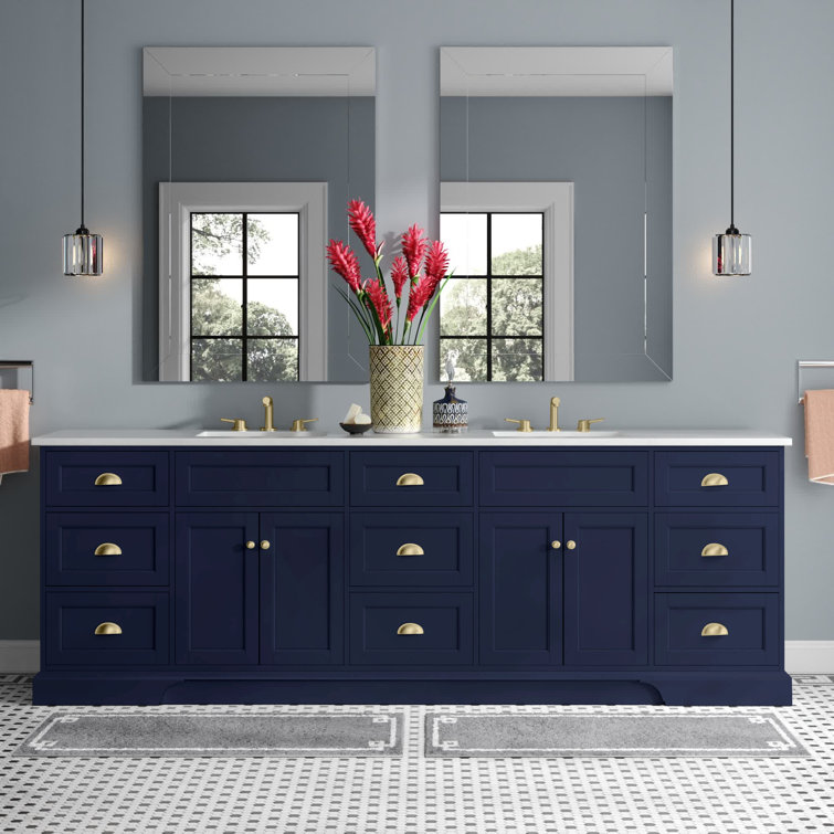 Willa Arlo Interiors Travis Double Bathroom Vanity with Carrara Quartz Top Reviews Wayfair